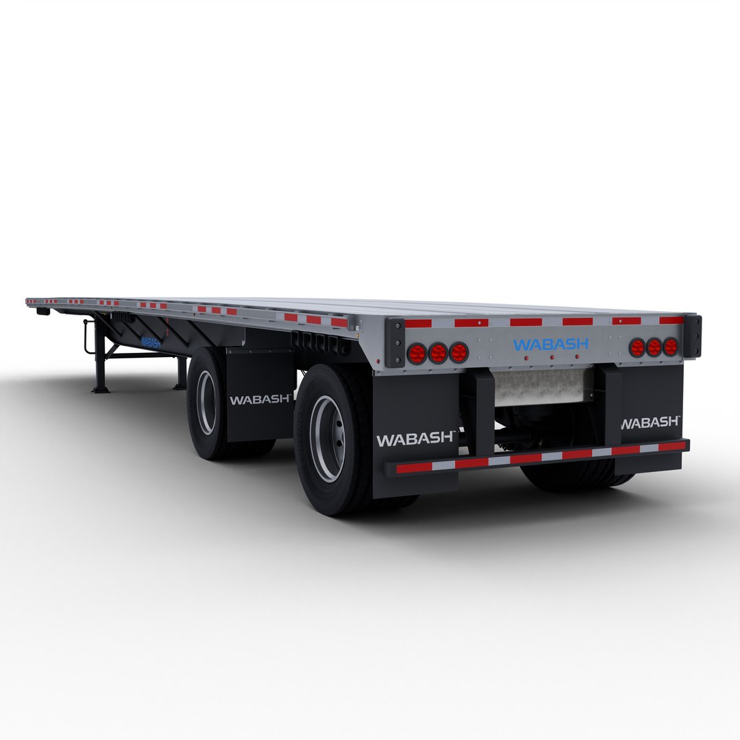 3D Wabash Flatbed Combo 48FT Spread Axle - TurboSquid 2520204