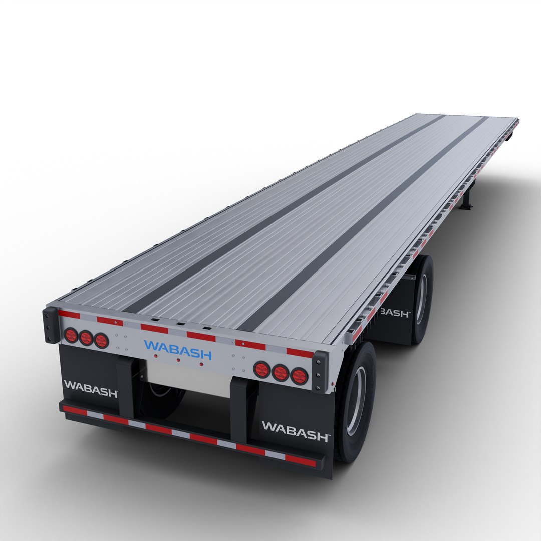 3D Wabash Flatbed Combo 48FT Spread Axle - TurboSquid 2520204