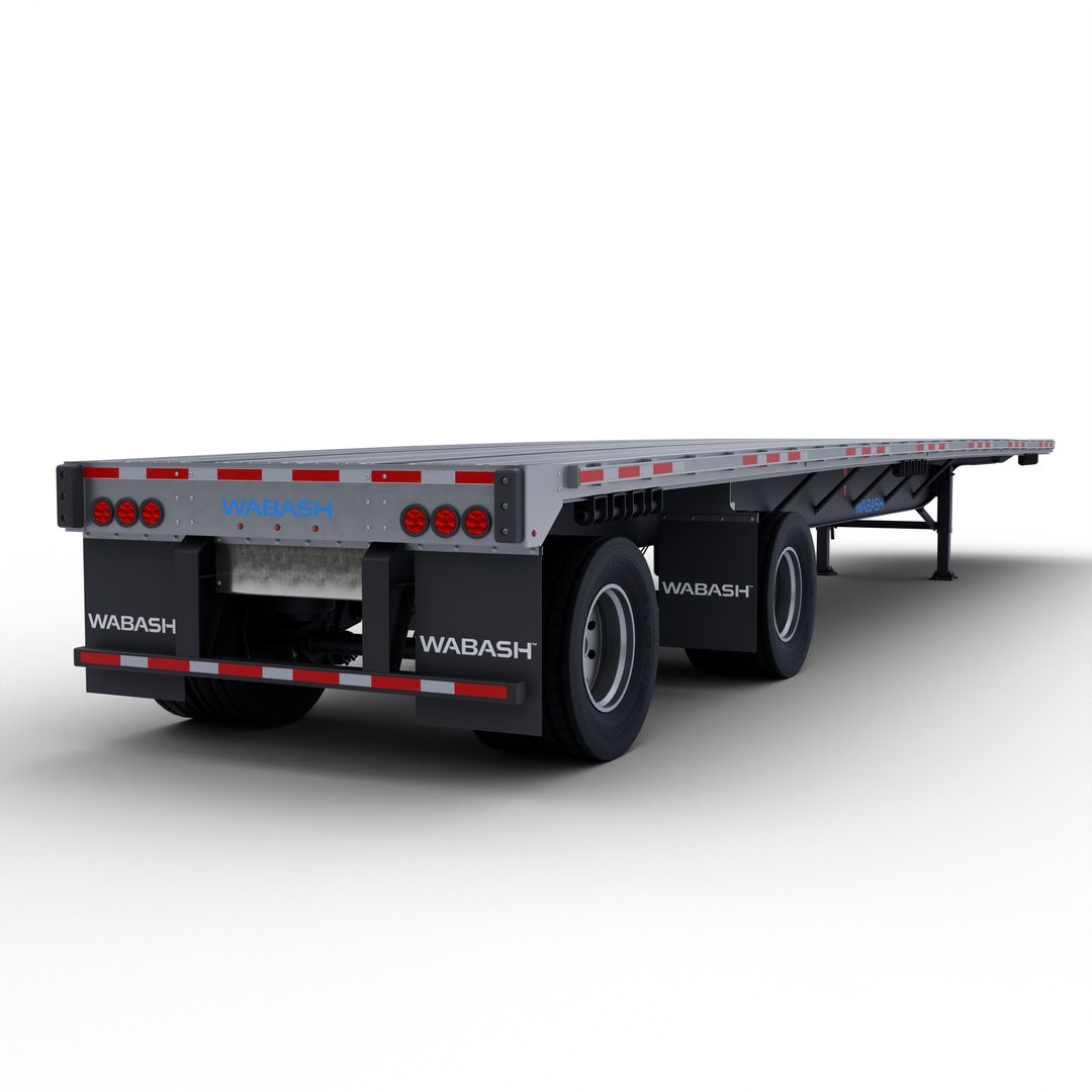 3D Wabash Flatbed Combo 48FT Spread Axle - TurboSquid 2520204