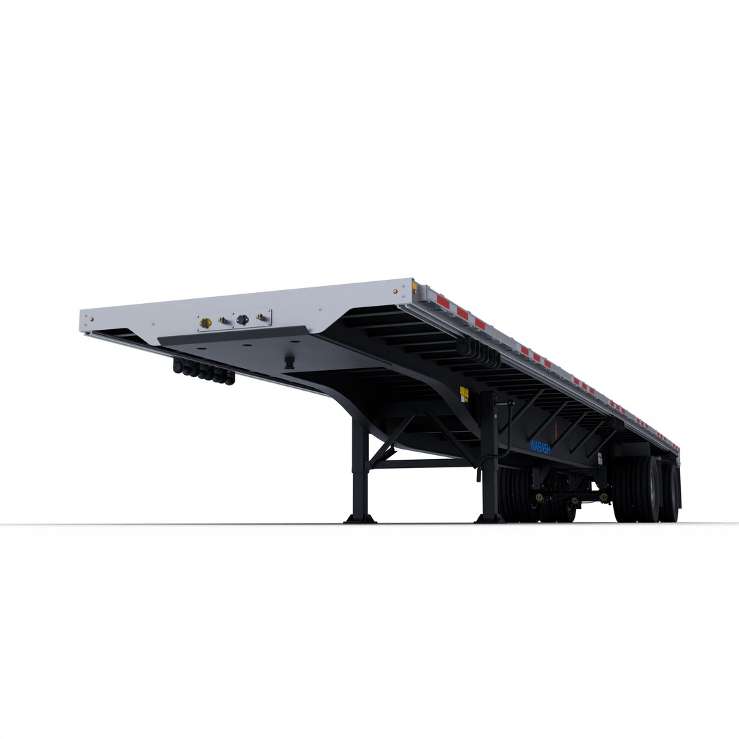 3D Wabash Flatbed Combo 48FT Spread Axle - TurboSquid 2520204