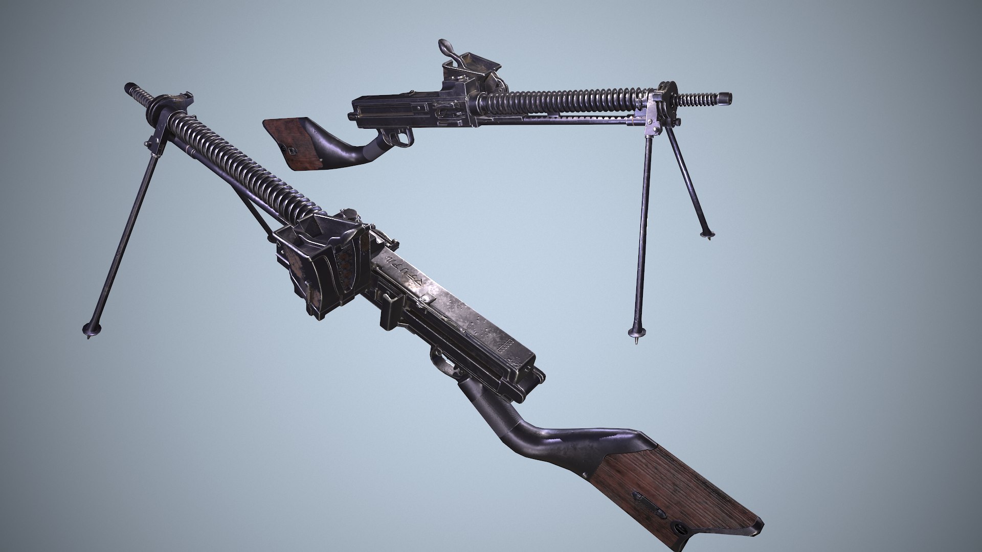 3D Type 11 Japanese Light Machine Gun Model - TurboSquid 1900188