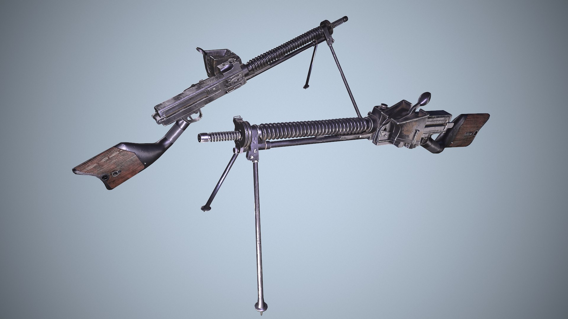 3D Type 11 Japanese Light Machine Gun Model - TurboSquid 1900188