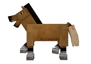 Minecraft Horse Rig 3d Model
