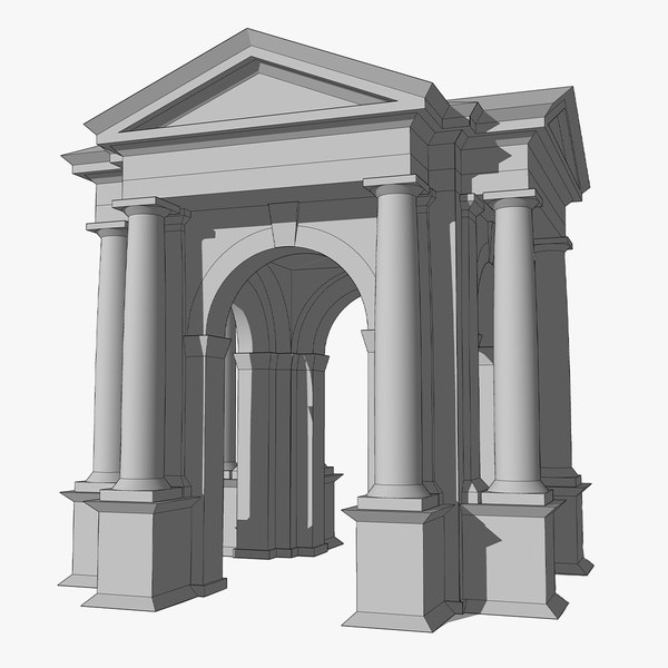 Tuscan order Arched portico in the mas with freestanding columns with a ...