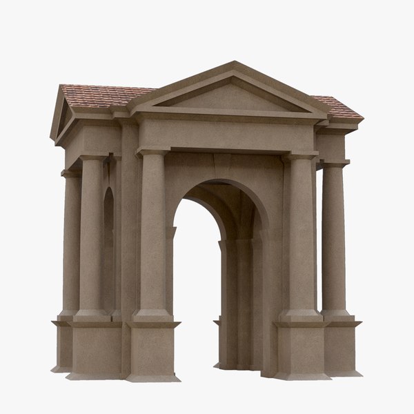 Tuscan order Arched portico in the mas with freestanding columns with a ...
