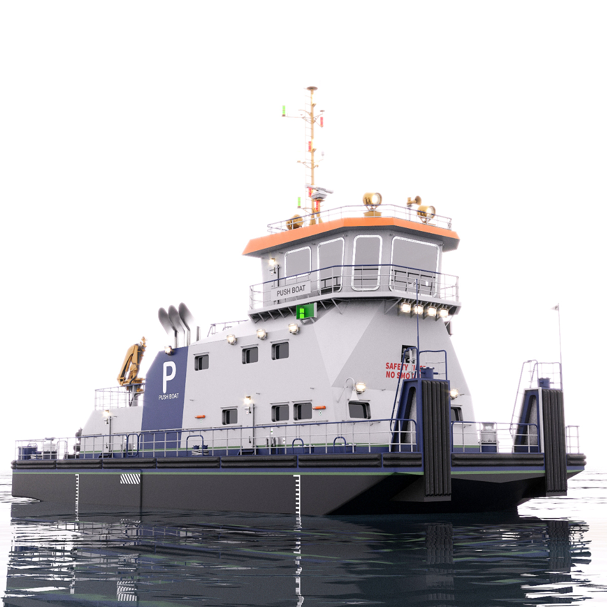 Push Boat 28m 3D model - TurboSquid 1785815