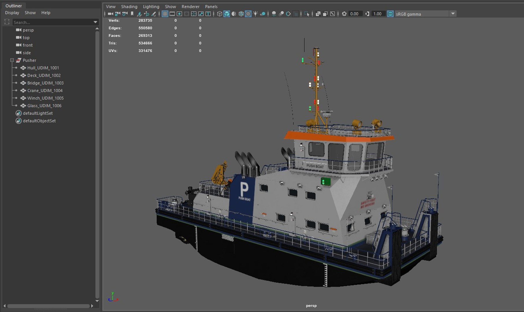 Push Boat 28m 3D model - TurboSquid 1785815