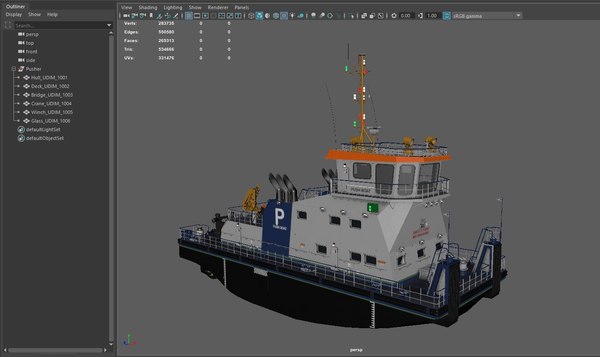 Push Boat 28m 3D model - TurboSquid 1785815
