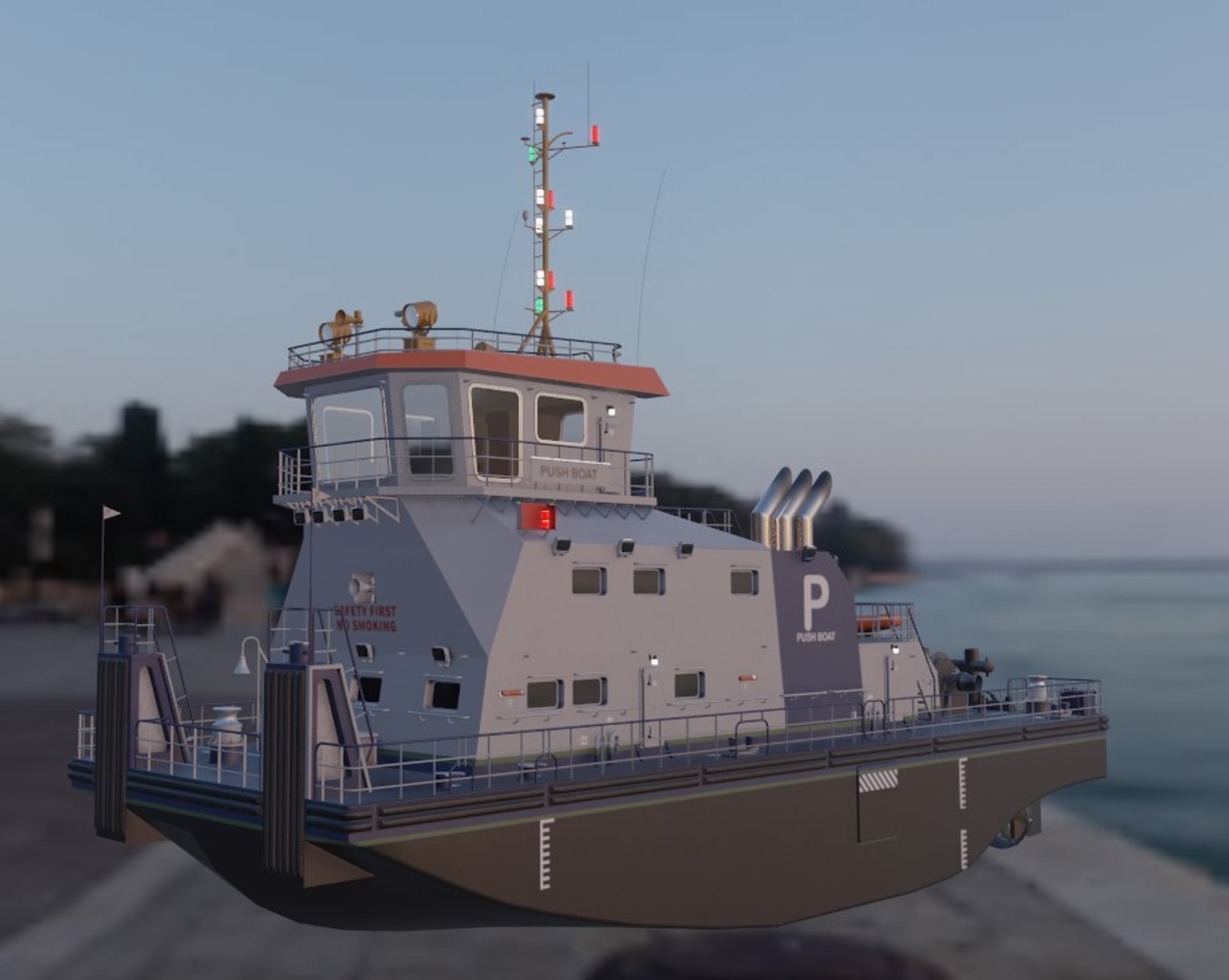 Push Boat 28m 3D model - TurboSquid 1785815