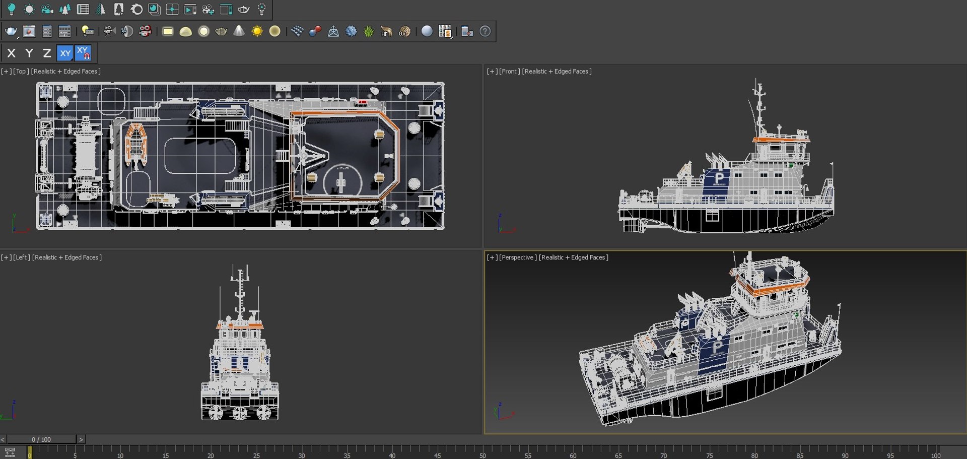 Push Boat 28m 3D model - TurboSquid 1785815