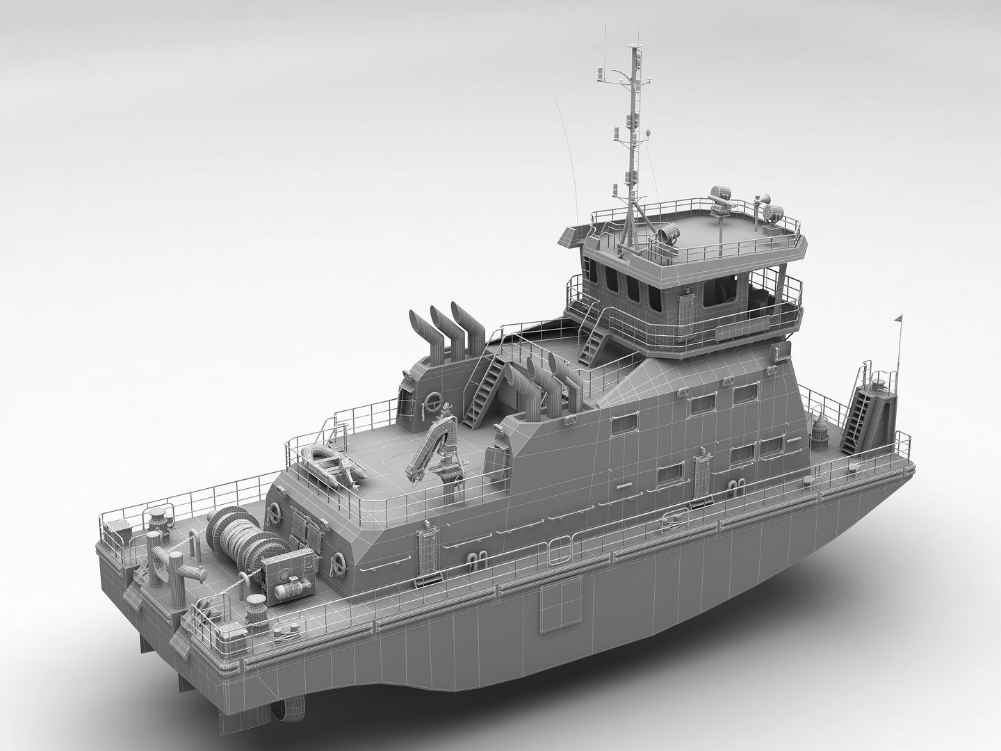 Push Boat 28m 3D model - TurboSquid 1785815