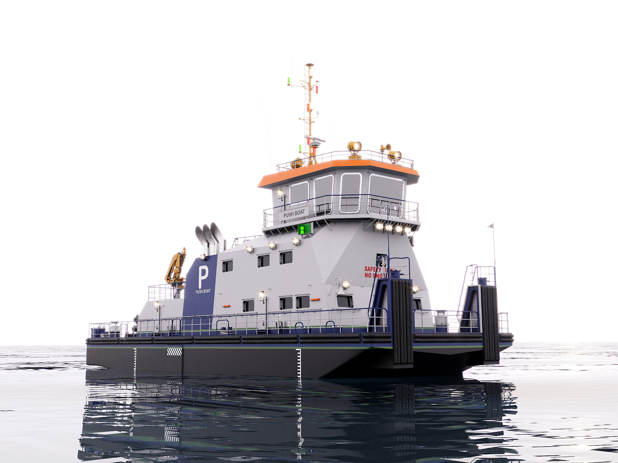 Push Boat 28m 3D model - TurboSquid 1785815