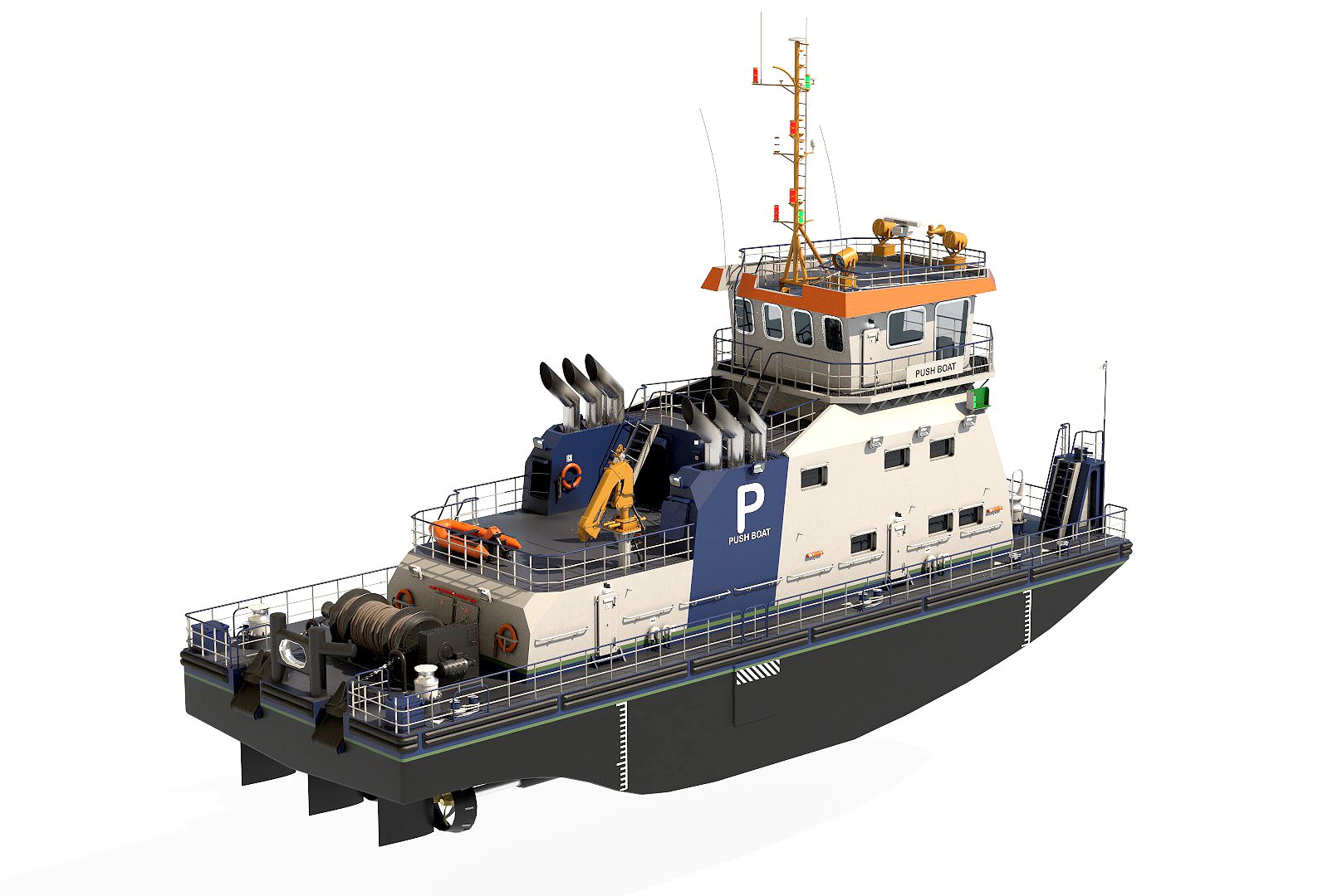 Push Boat 28m 3D Model - TurboSquid 1785815