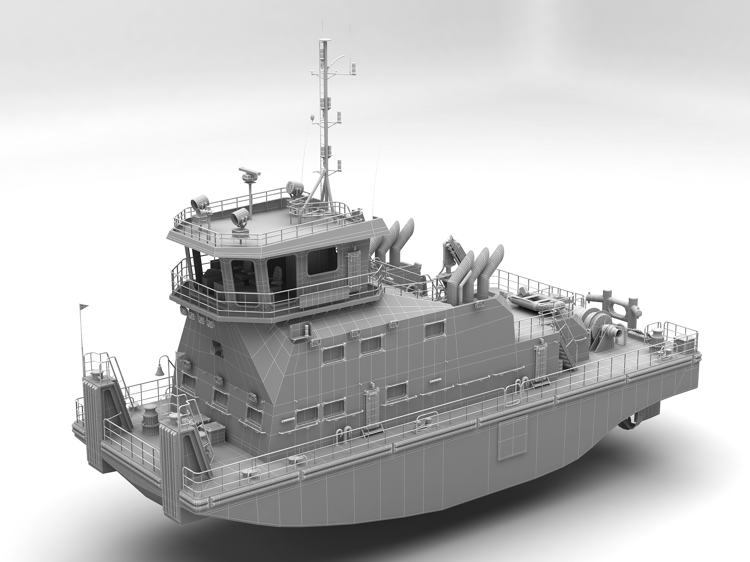 Push Boat 28m 3D model - TurboSquid 1785815