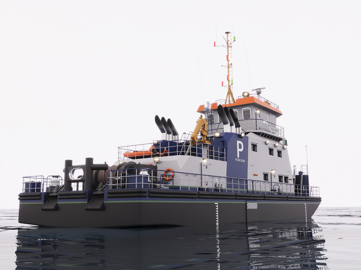 Push Boat 28m 3D Model - TurboSquid 1785815