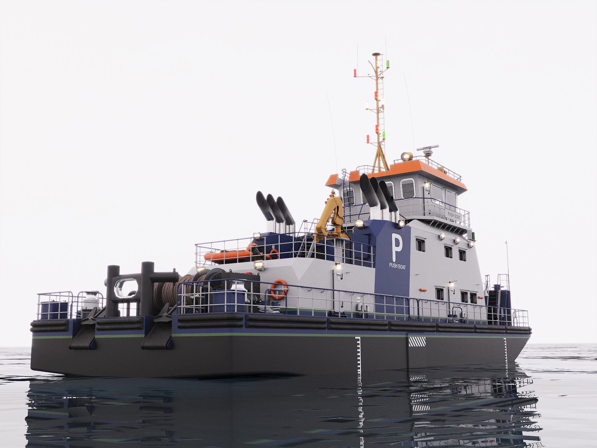 Push Boat 28m 3D model - TurboSquid 1785815