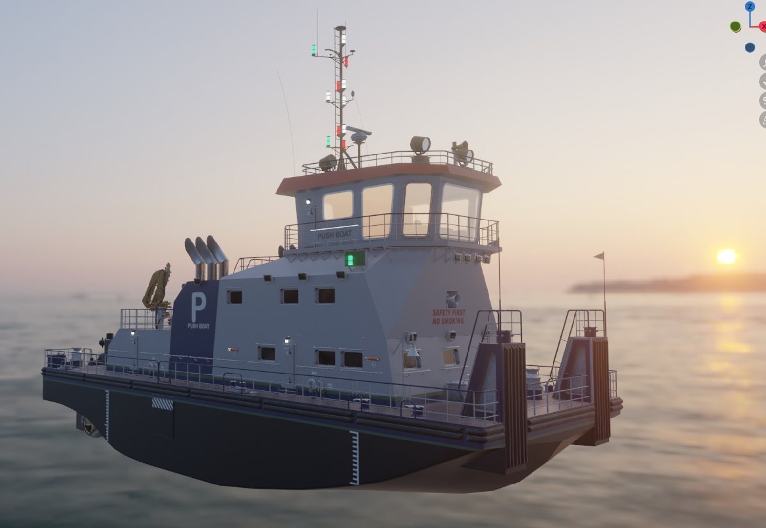 Push Boat 28m 3D model - TurboSquid 1785815