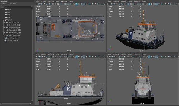 Push Boat 28m 3D model - TurboSquid 1785815