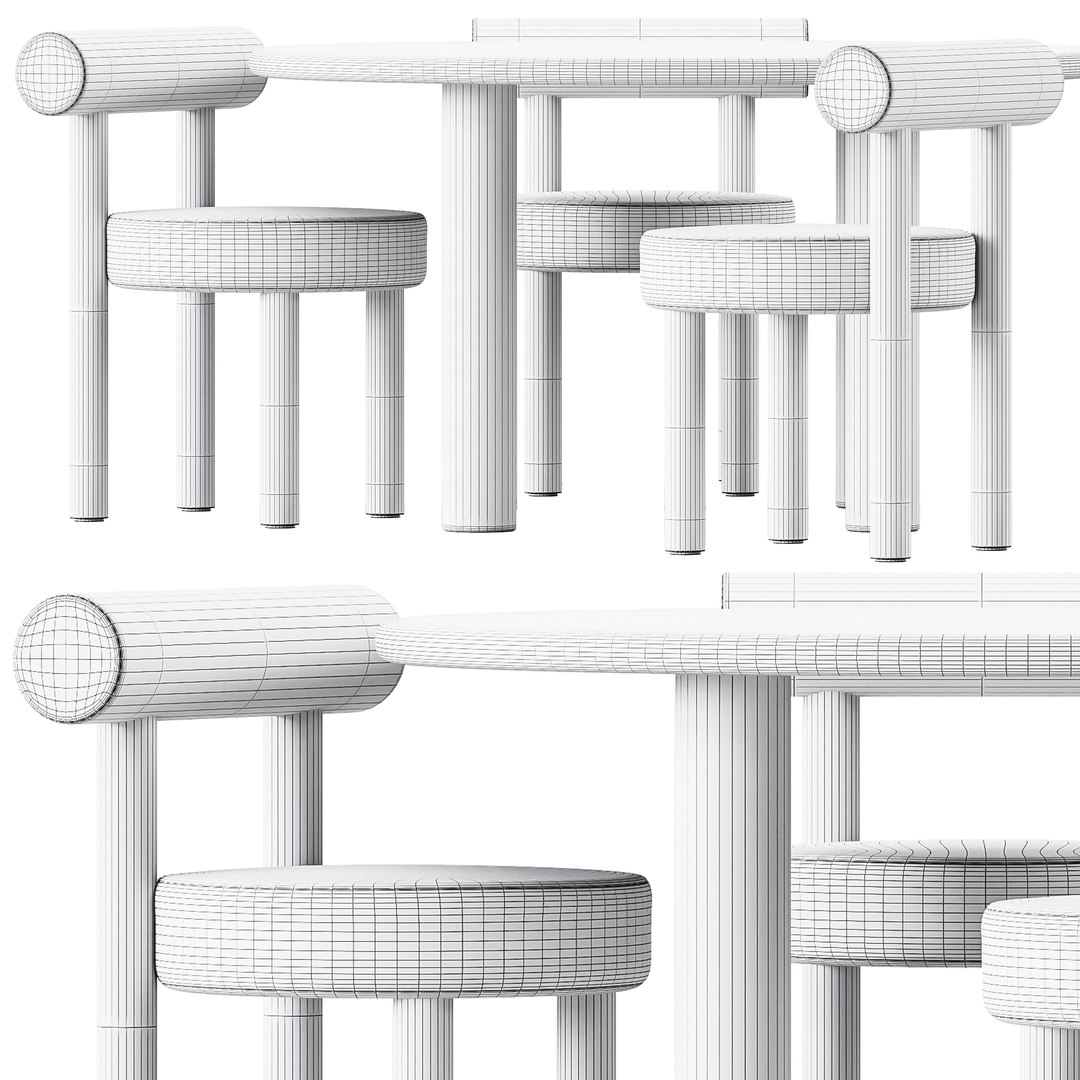 3D Dining Table Paul And Chair Gropius CS2 By Noom Model - TurboSquid ...