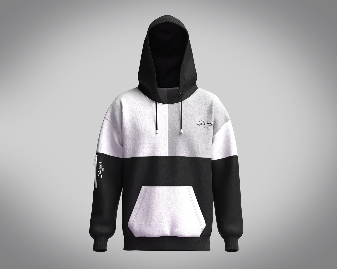 Hoodie Color Block Model - TurboSquid 1937818
