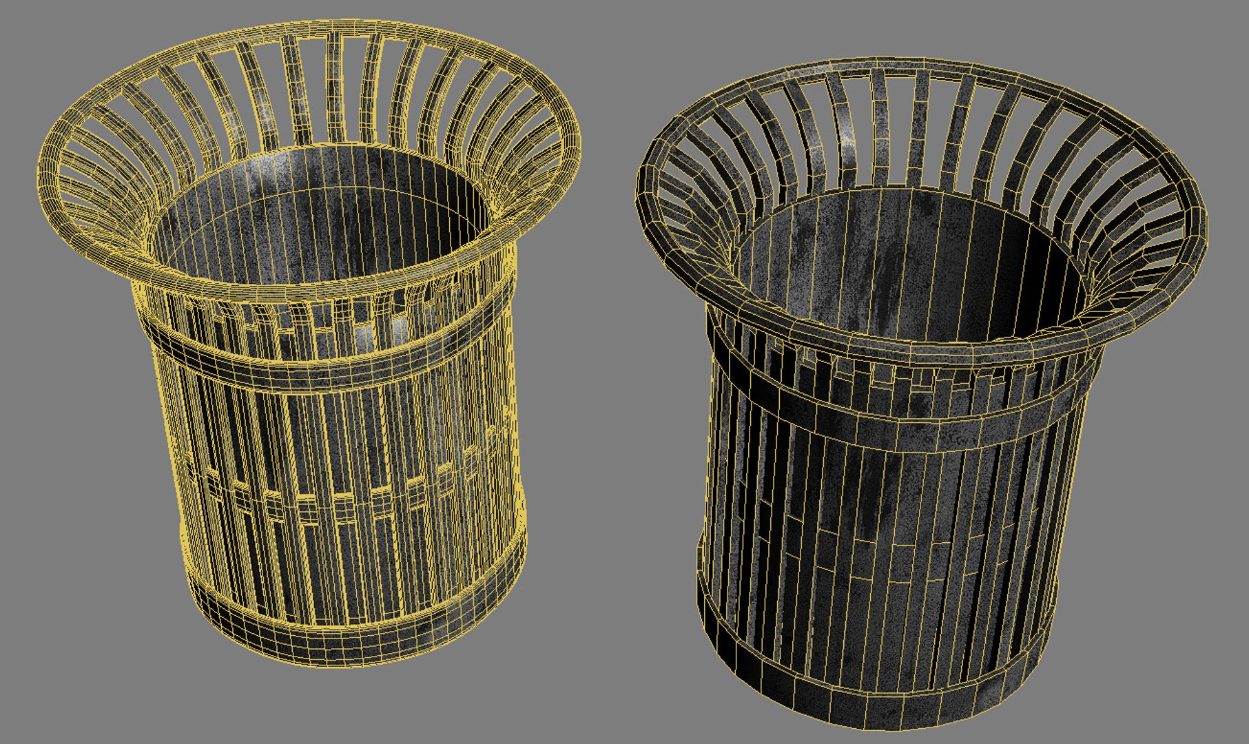 3d model of metal trash