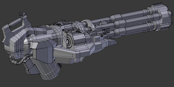 Sci-fi chaingun minigun modeled 3D model - TurboSquid 1609989