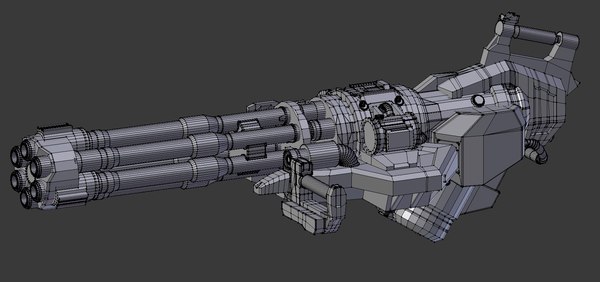 Sci-fi chaingun minigun modeled 3D model - TurboSquid 1609989