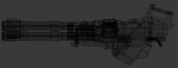 Sci-fi chaingun minigun modeled 3D model - TurboSquid 1609989