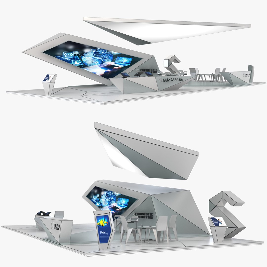 Futuristic Exhibition Stand 13 model - TurboSquid 1901861