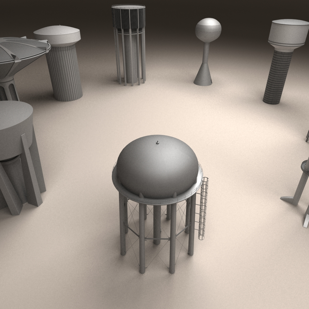 3d Dxf Water Towers