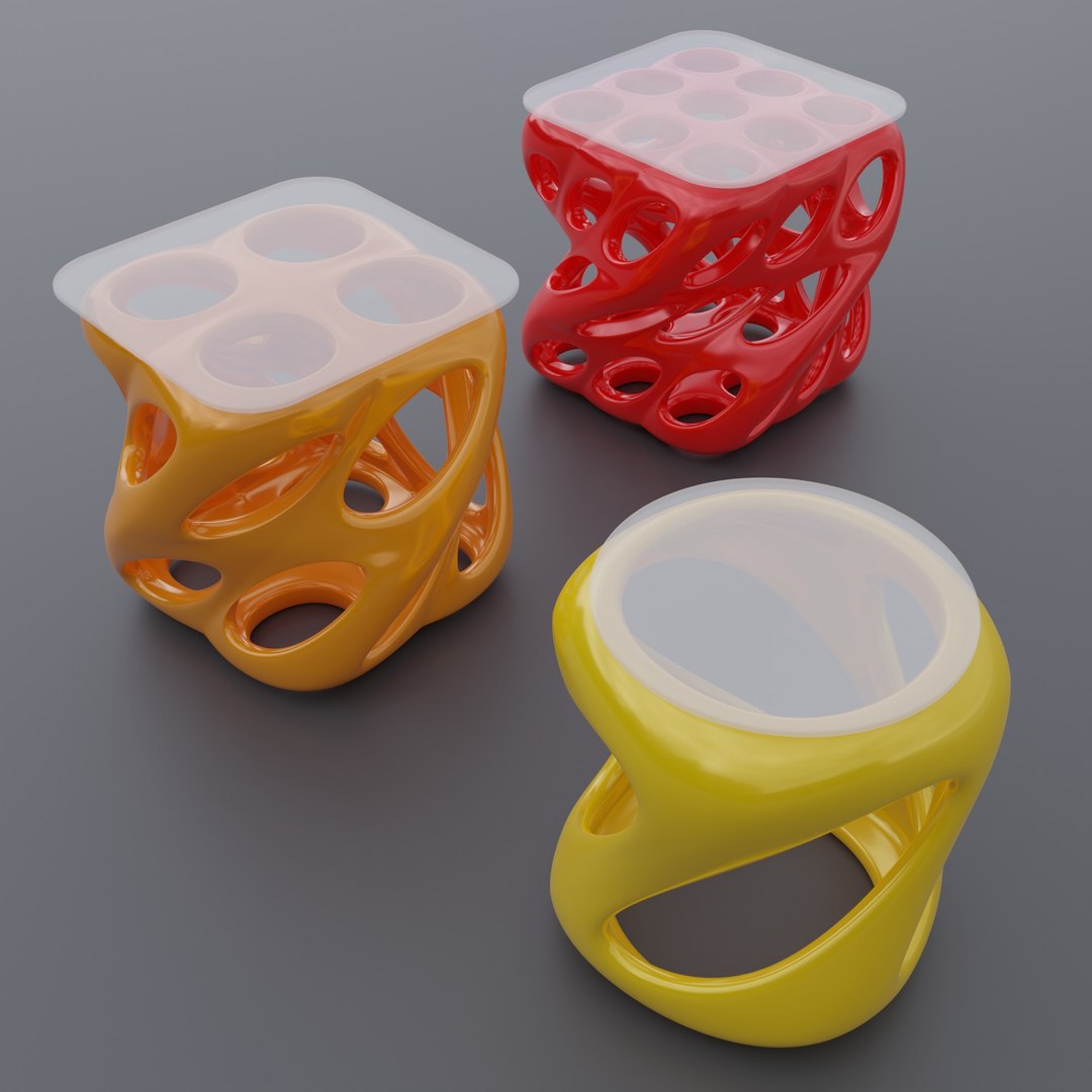 3D Three Voronoi Twisted Tables Collection Model - TurboSquid 2394581
