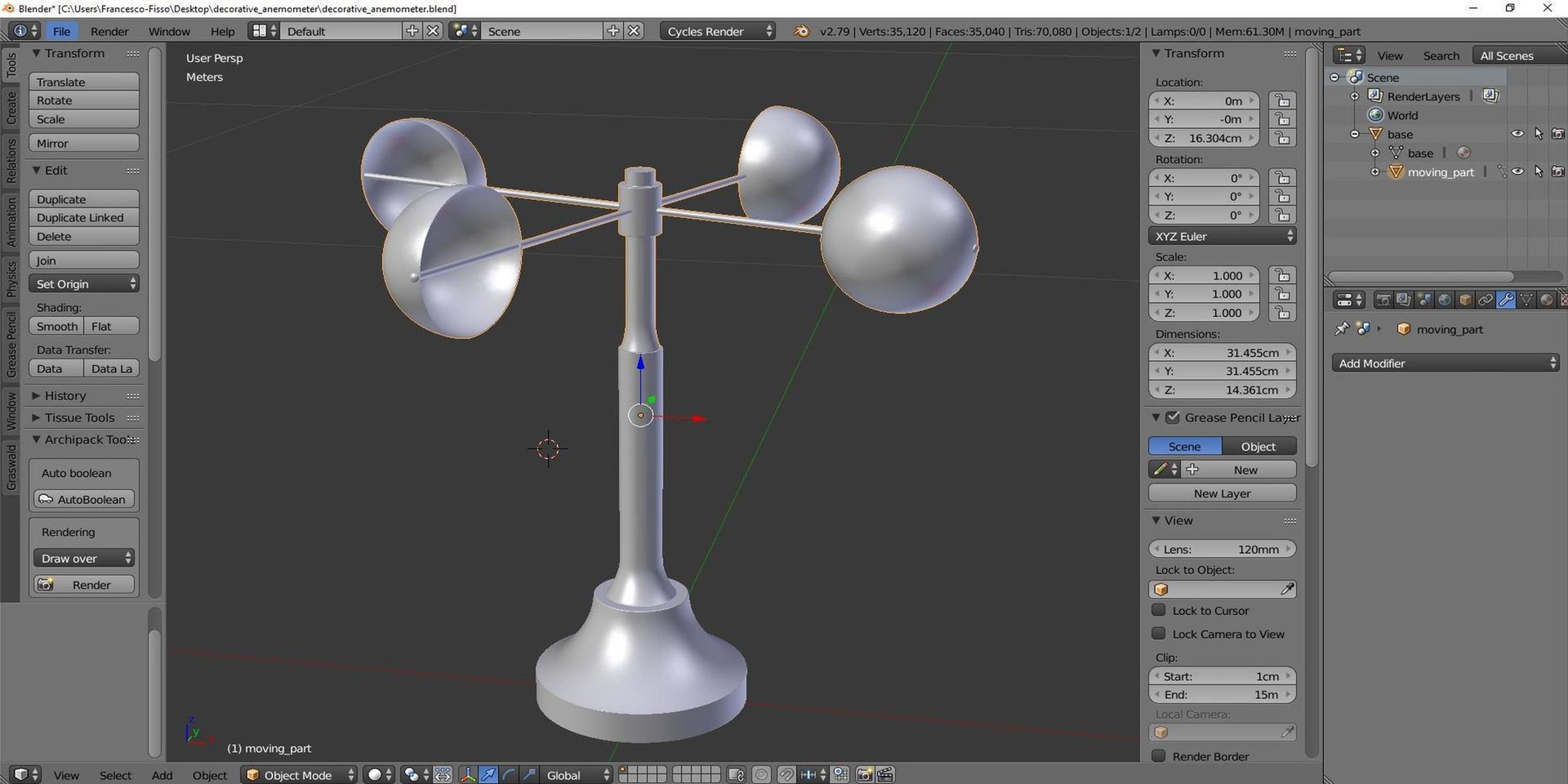 Decorative Anemometer 3D Model - TurboSquid 1377135