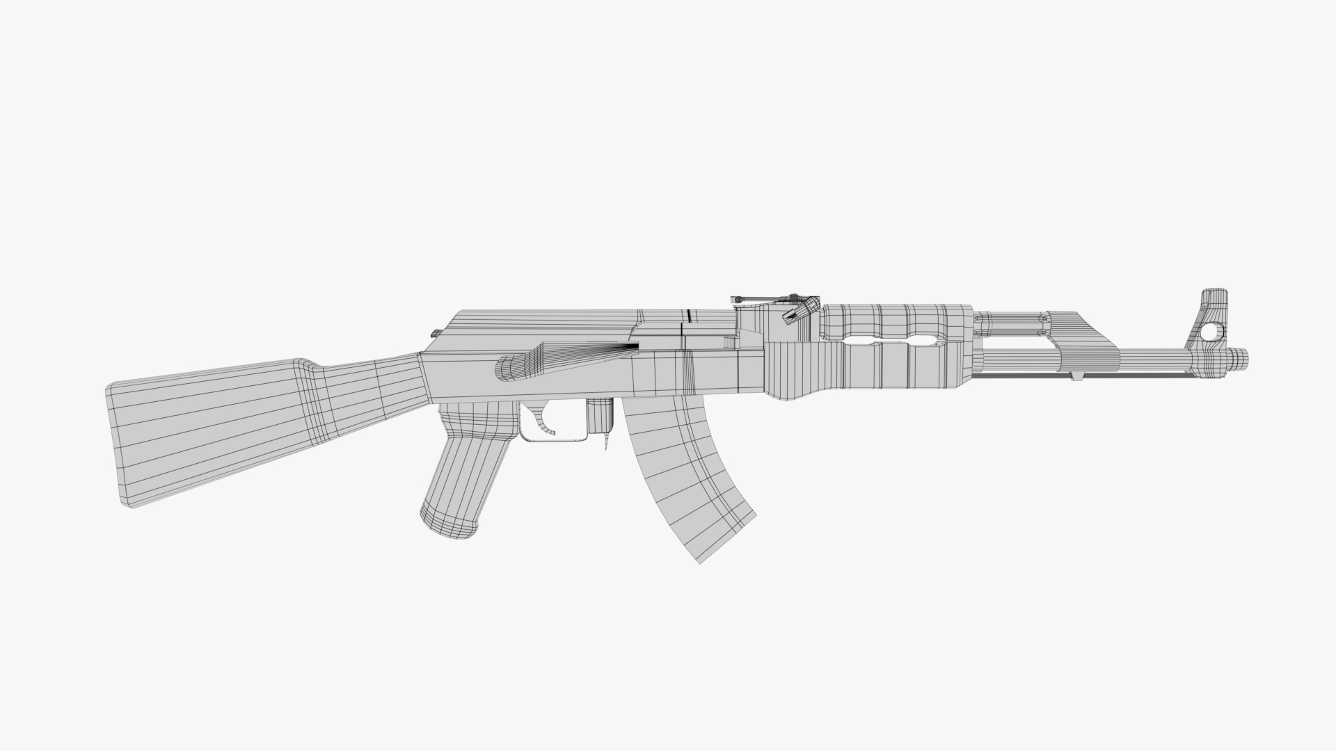 Assault Rifle AK 47 Low Poly 3D Model - TurboSquid 1924597