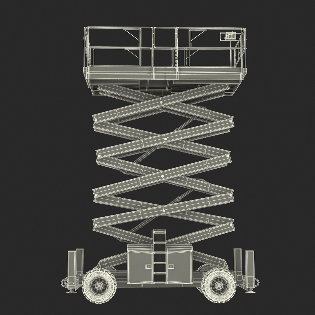 3d engine powered scissor lift model