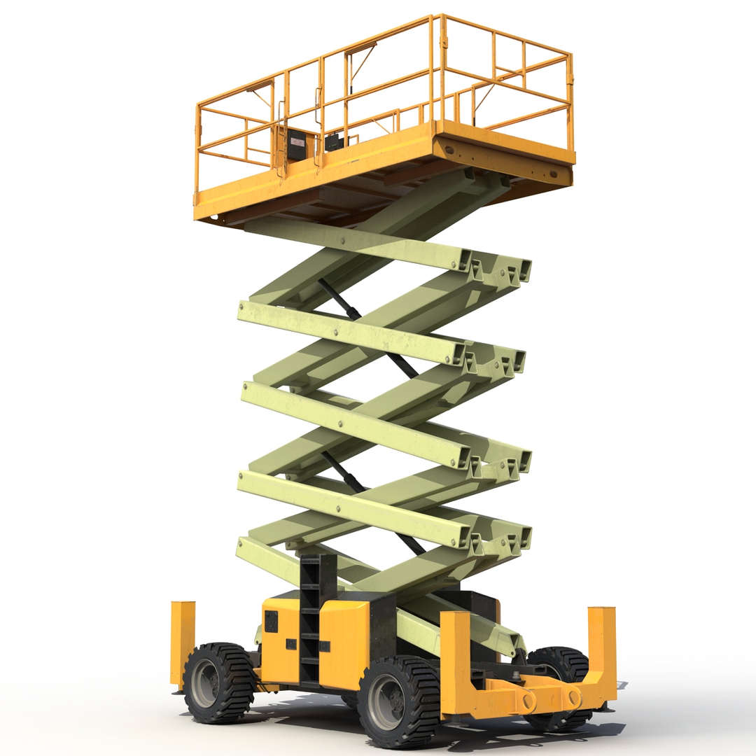 3d engine powered scissor lift model