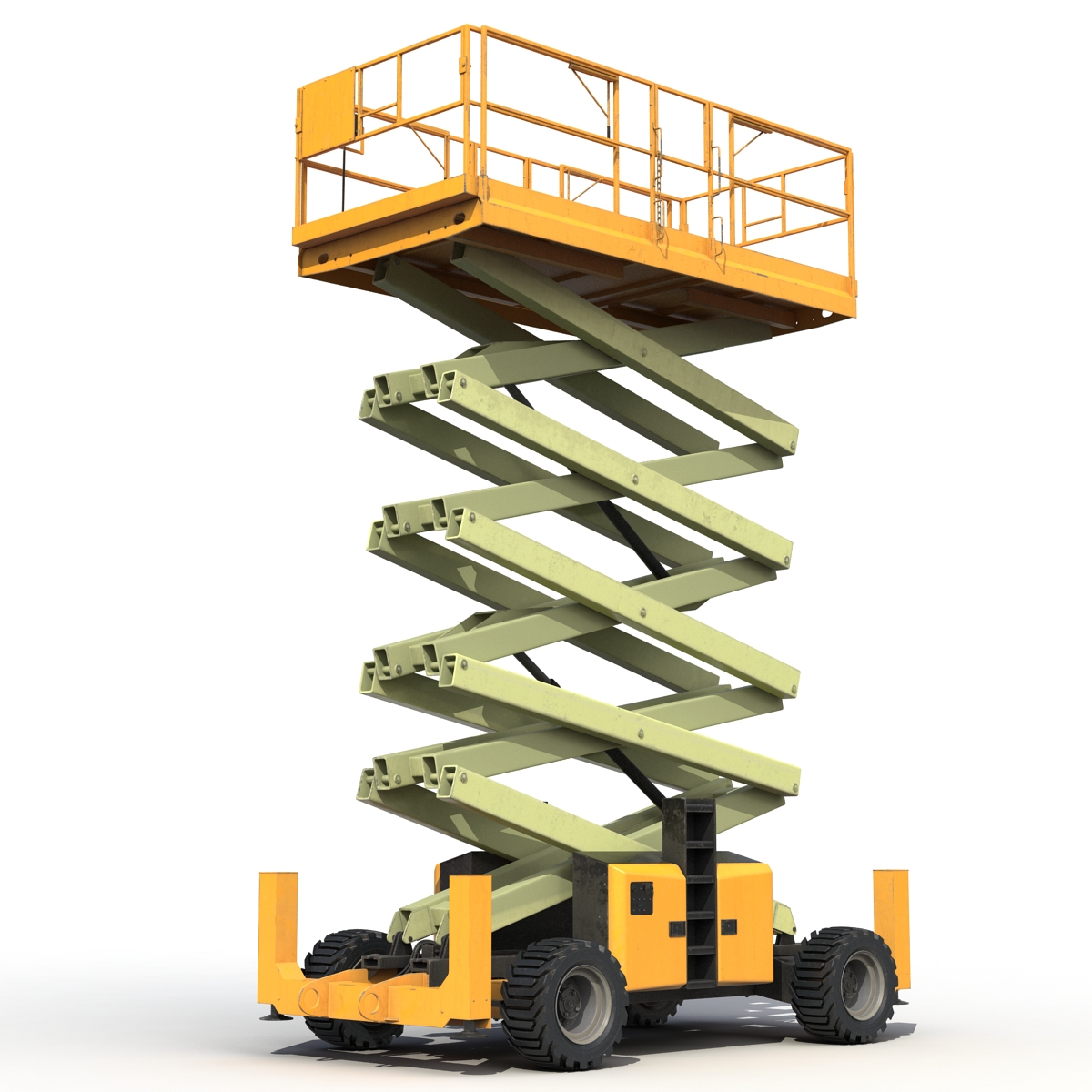 3d engine powered scissor lift model