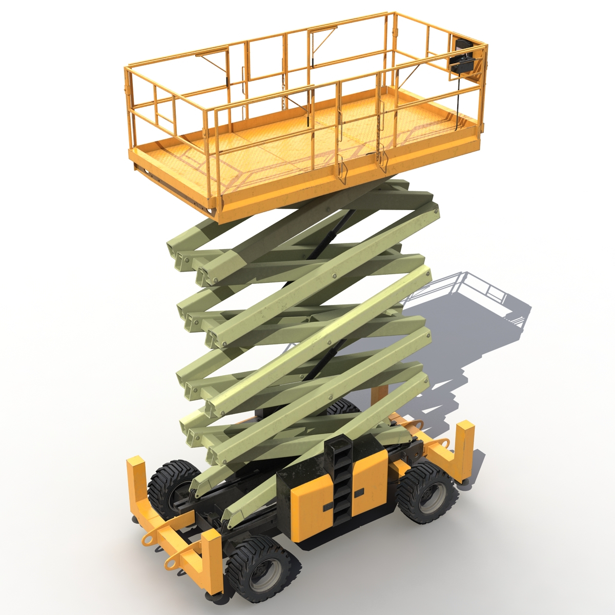 3d engine powered scissor lift model
