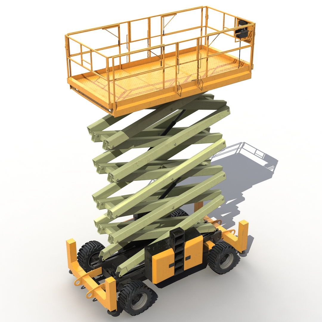 3d engine powered scissor lift model