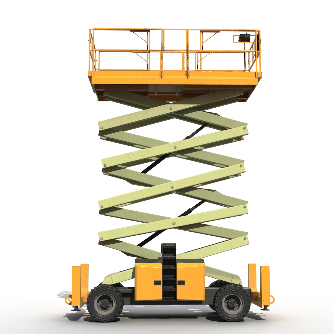 3d engine powered scissor lift model