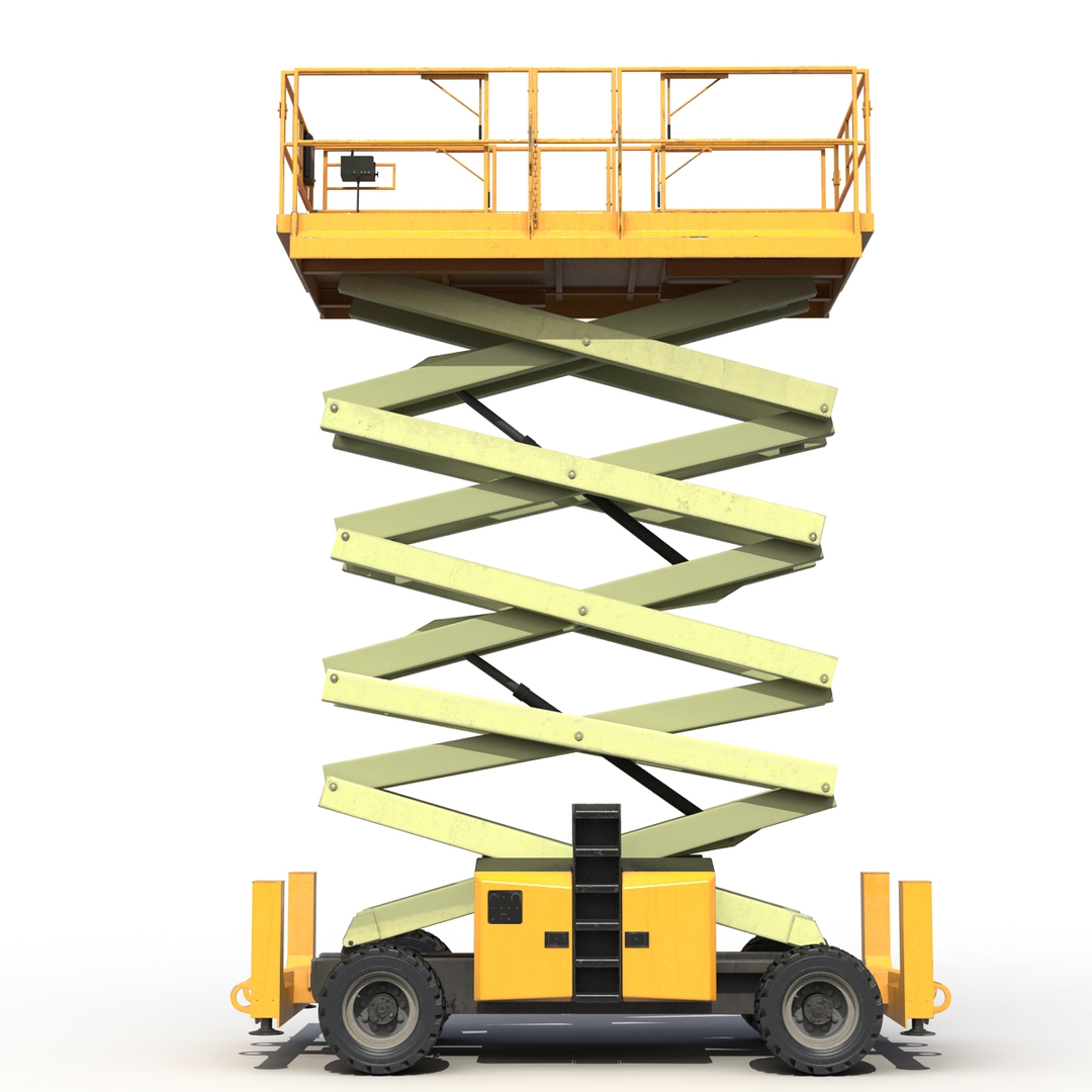 3d engine powered scissor lift model