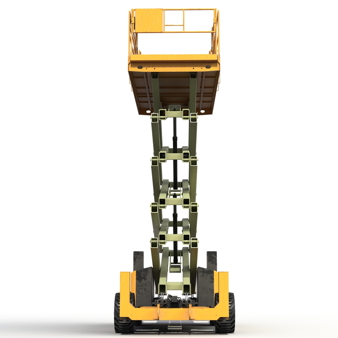 3d engine powered scissor lift model