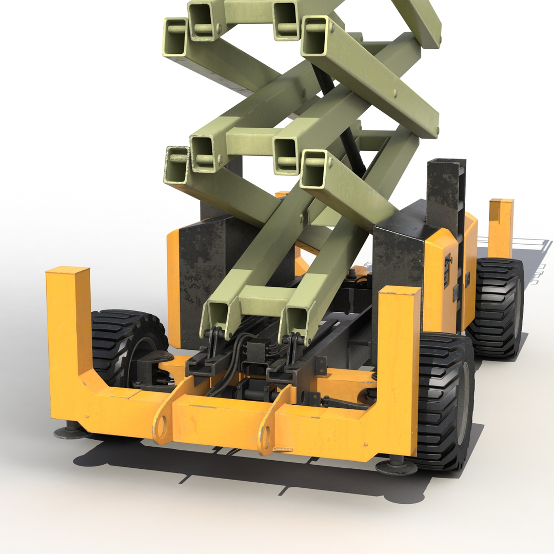 3d engine powered scissor lift model