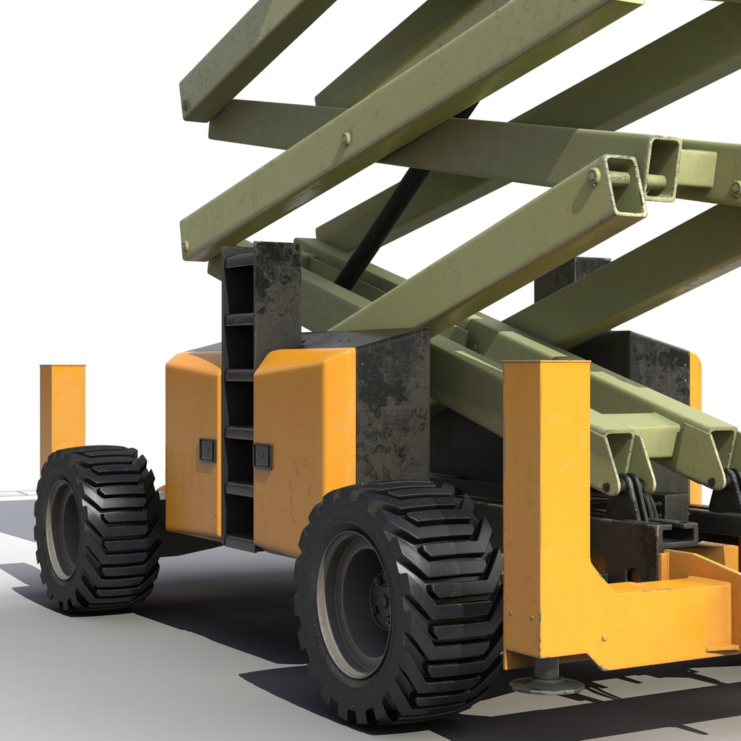 3d engine powered scissor lift model
