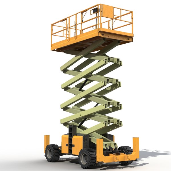 3d engine powered scissor lift model