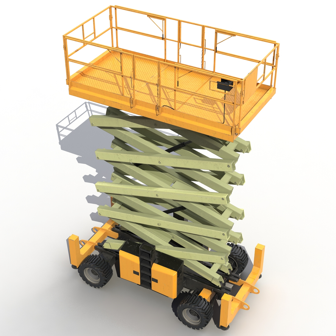 3d engine powered scissor lift model