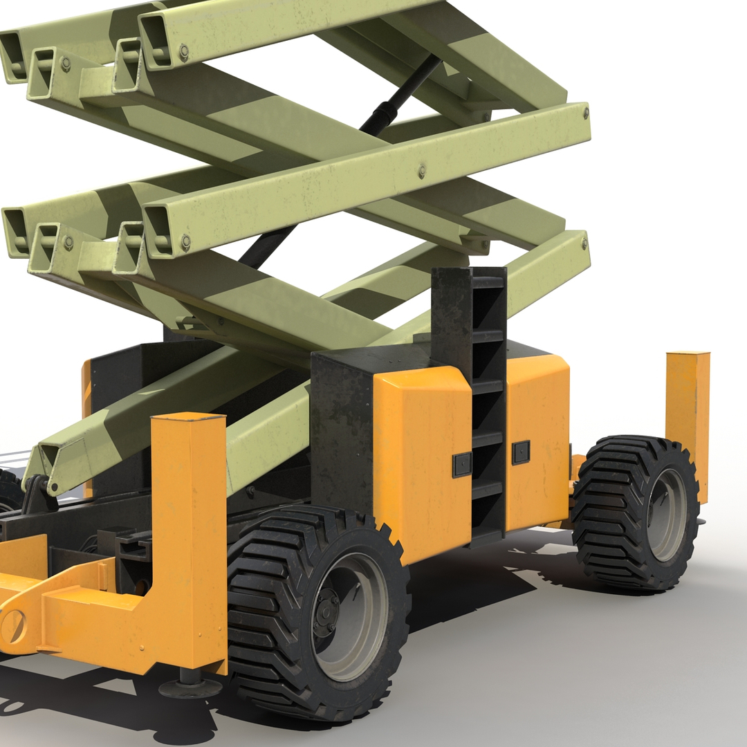 3d engine powered scissor lift model