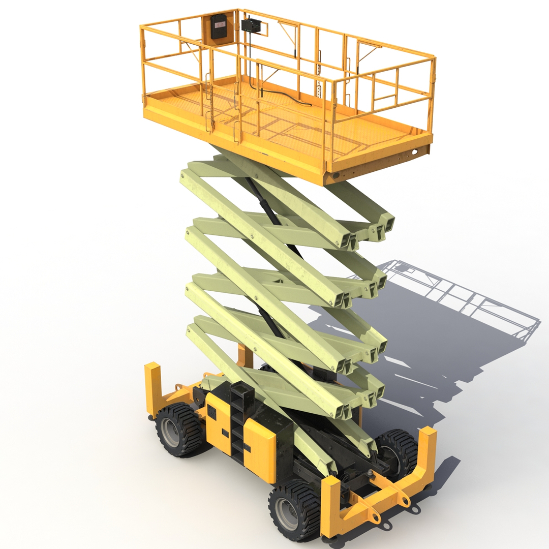 3d engine powered scissor lift model