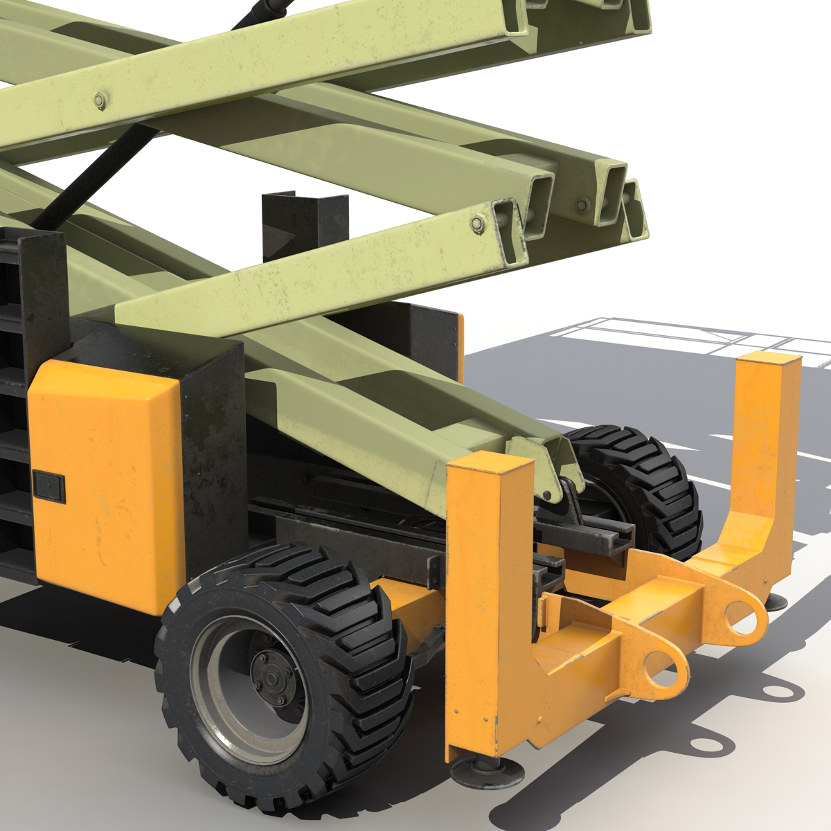 3d engine powered scissor lift model