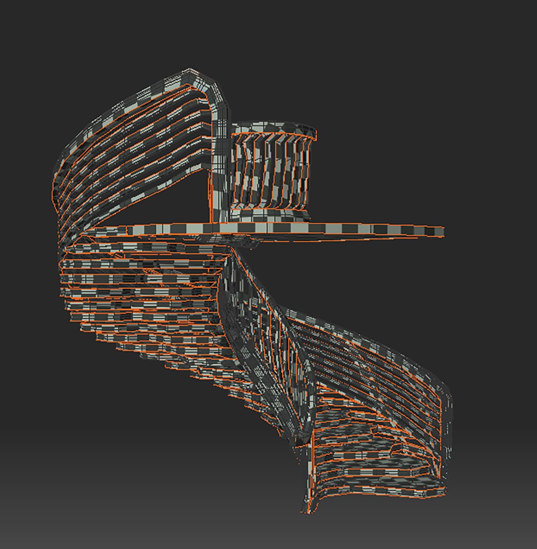 3D Curved Stairs - TurboSquid 1823655
