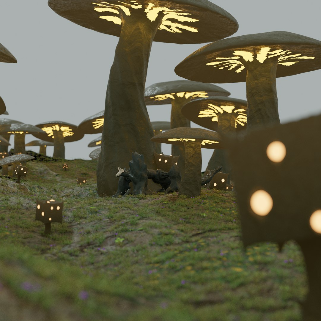 Plants monster mushrooms 3D model - TurboSquid 1711494